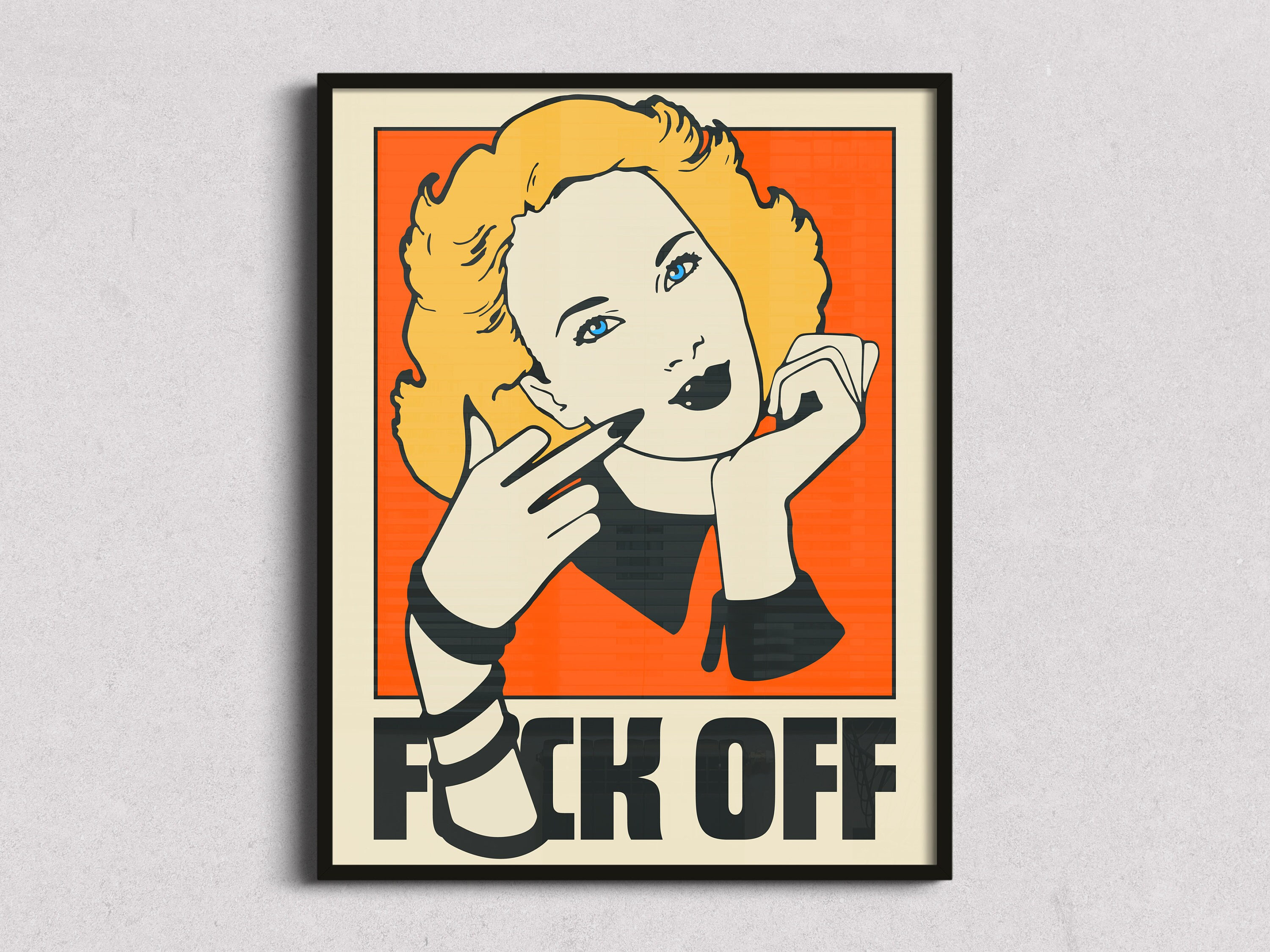 Middle Finger Poster, Feminist Art, Girly Wall Art, Gift for Her, Girls ...