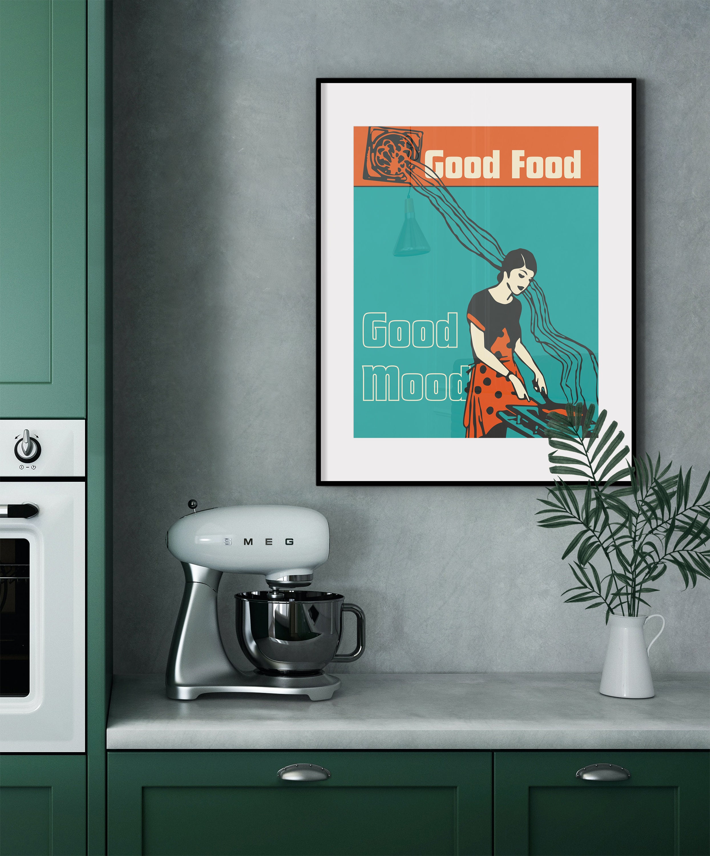 Retro Food Poster, Mcm Kitchen Wall Art, Mid Century Modern Decor ...