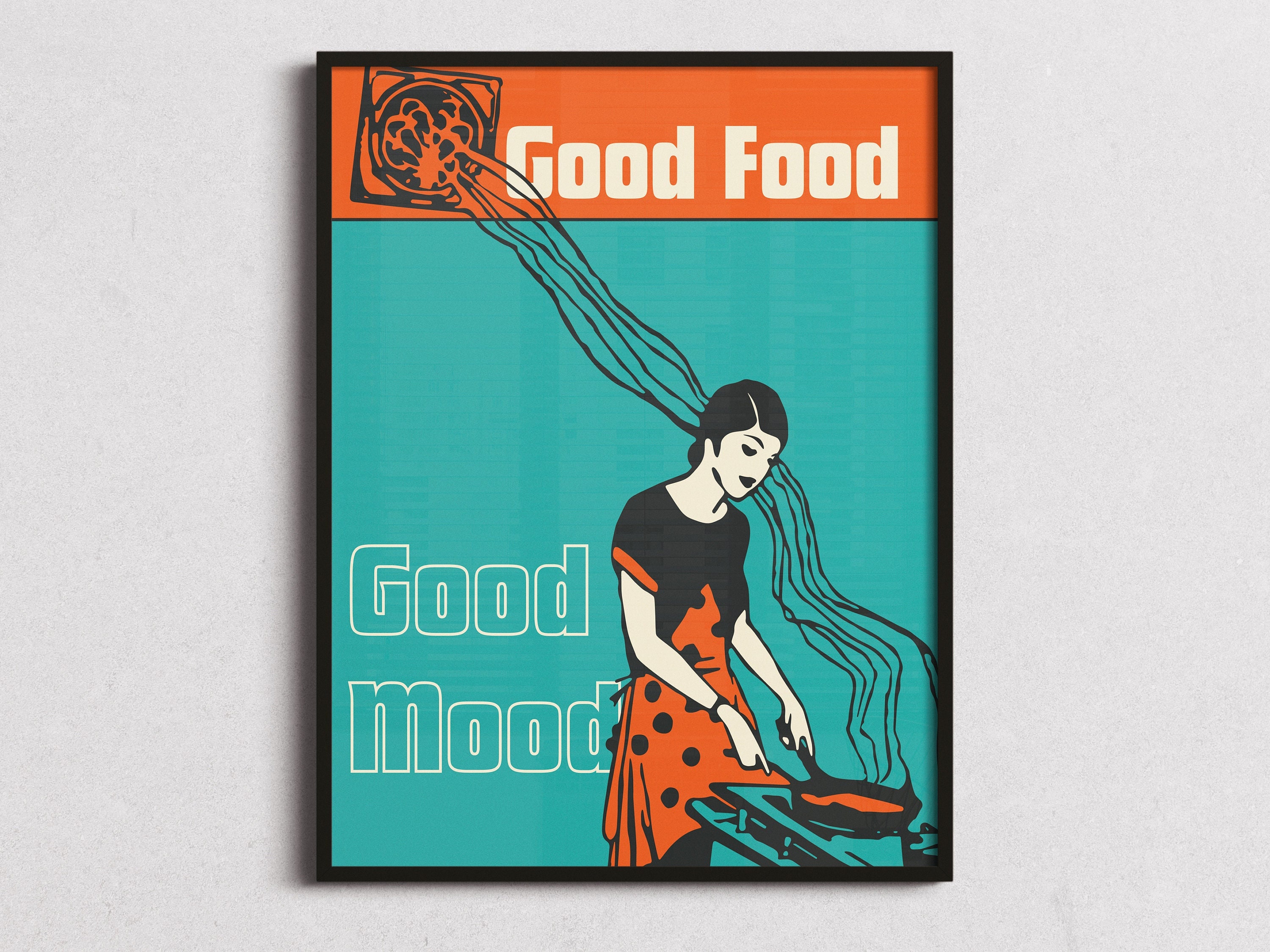 Retro Food Poster, Mcm Kitchen Wall Art, Mid Century Modern Decor ...