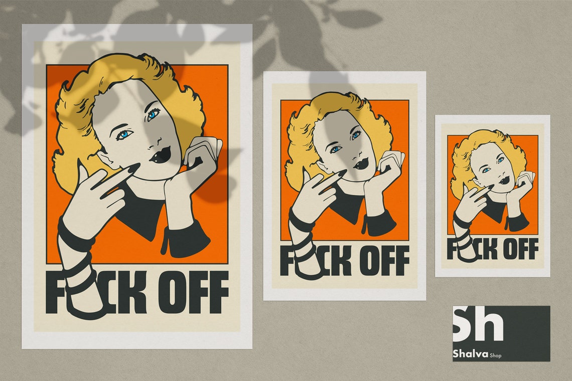 Middle Finger Poster Feminist Art Girly Wall Art Gift for - Etsy