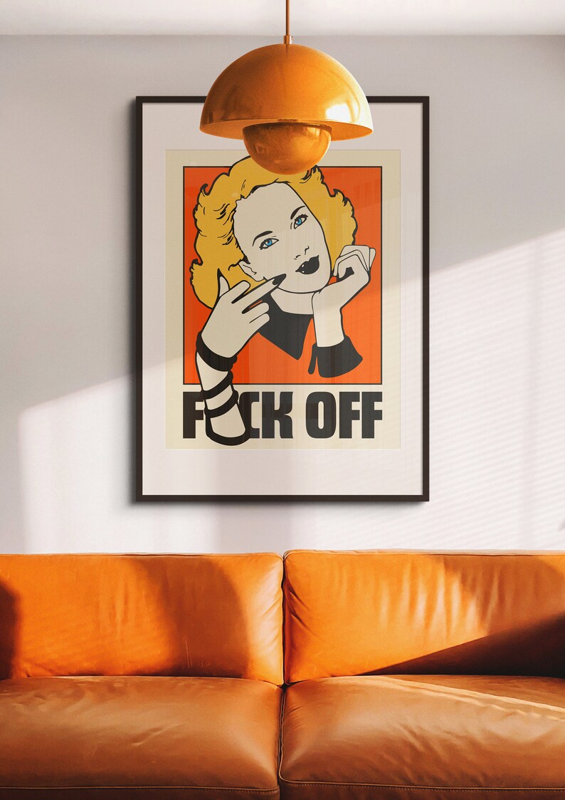 Middle Finger Poster, Feminist Art, Girly Wall Art, Gift for Her, Girls ...