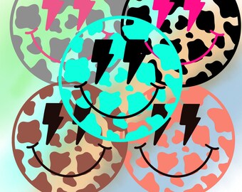 Smiley Face Cow Print - Etsy
