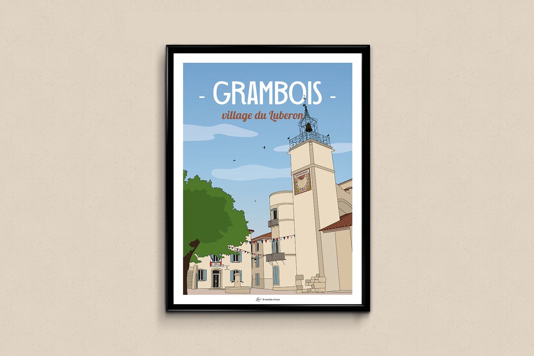 Grambois Poster, Luberon Village - Etsy