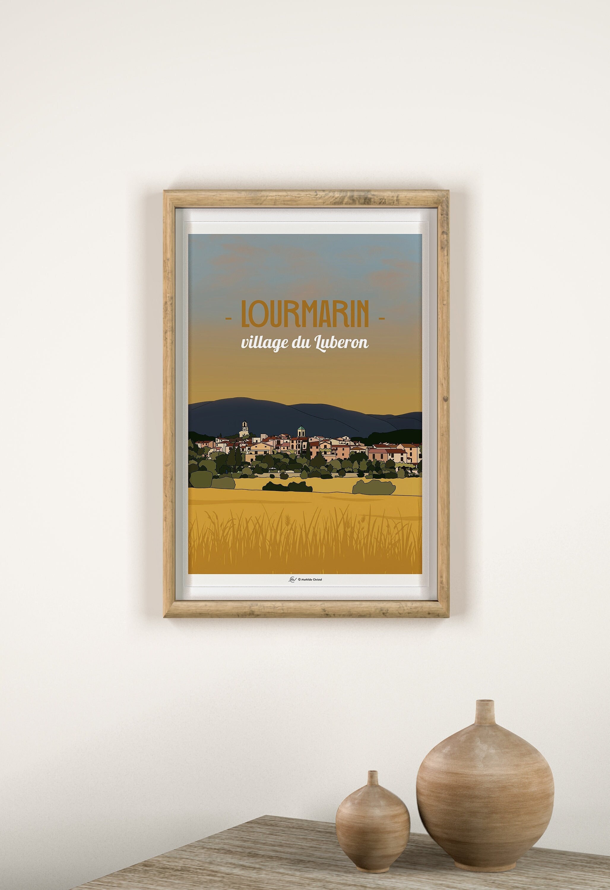 Affiche Lourmarin, village du Luberon - Etsy France