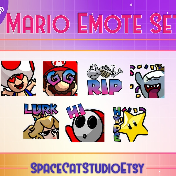 Mario Emotes - Etsy