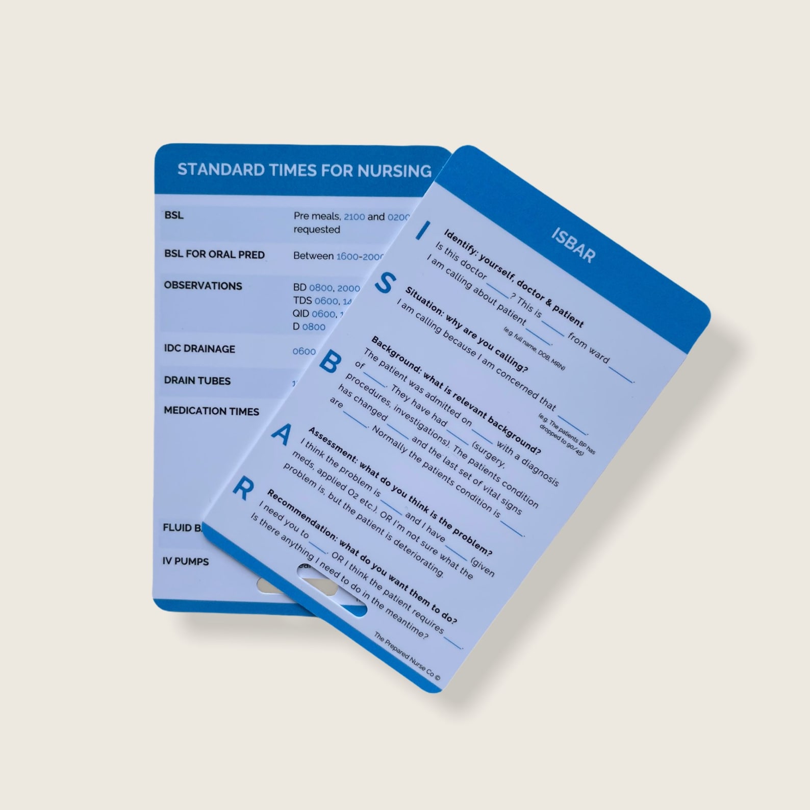 ISBAR Handover & Standard Nursing Times Nursing Reference | Etsy