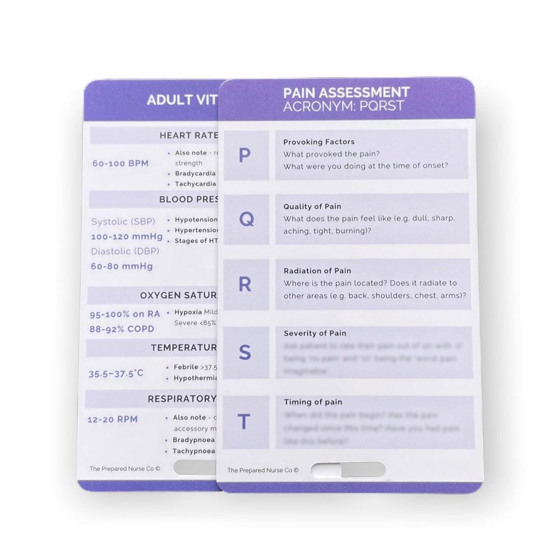 Adult Vital Signs & Pain Assessment Nursing Reference Card | Etsy