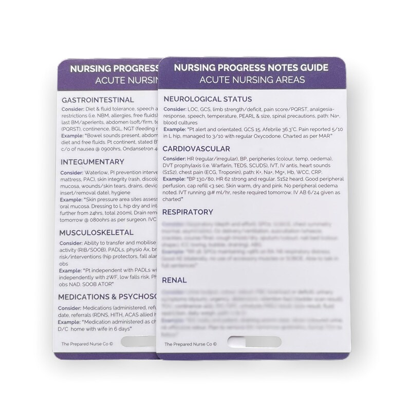 Nursing Progress Notes Guide Nursing Reference Card Badge - Etsy