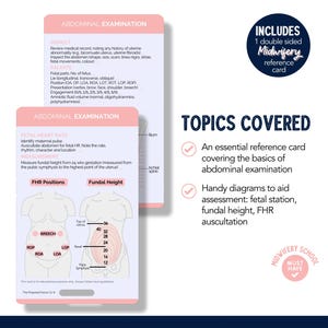 Abdominal Examination, Student Midwife Reference Card, Midwife Badge ...