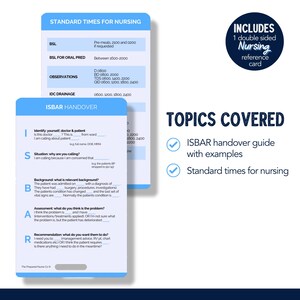 ISBAR Handover Nursing Reference Card, SBAR Badge Card, Nurse Handover ...