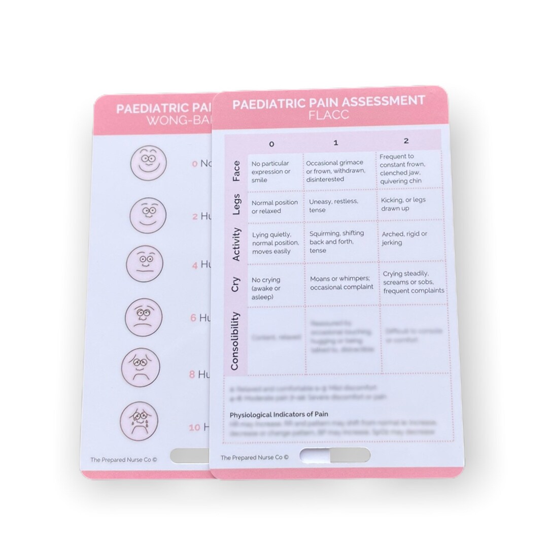 Paediatric Pain Assessment Nursing Reference Card, Badge Card ...