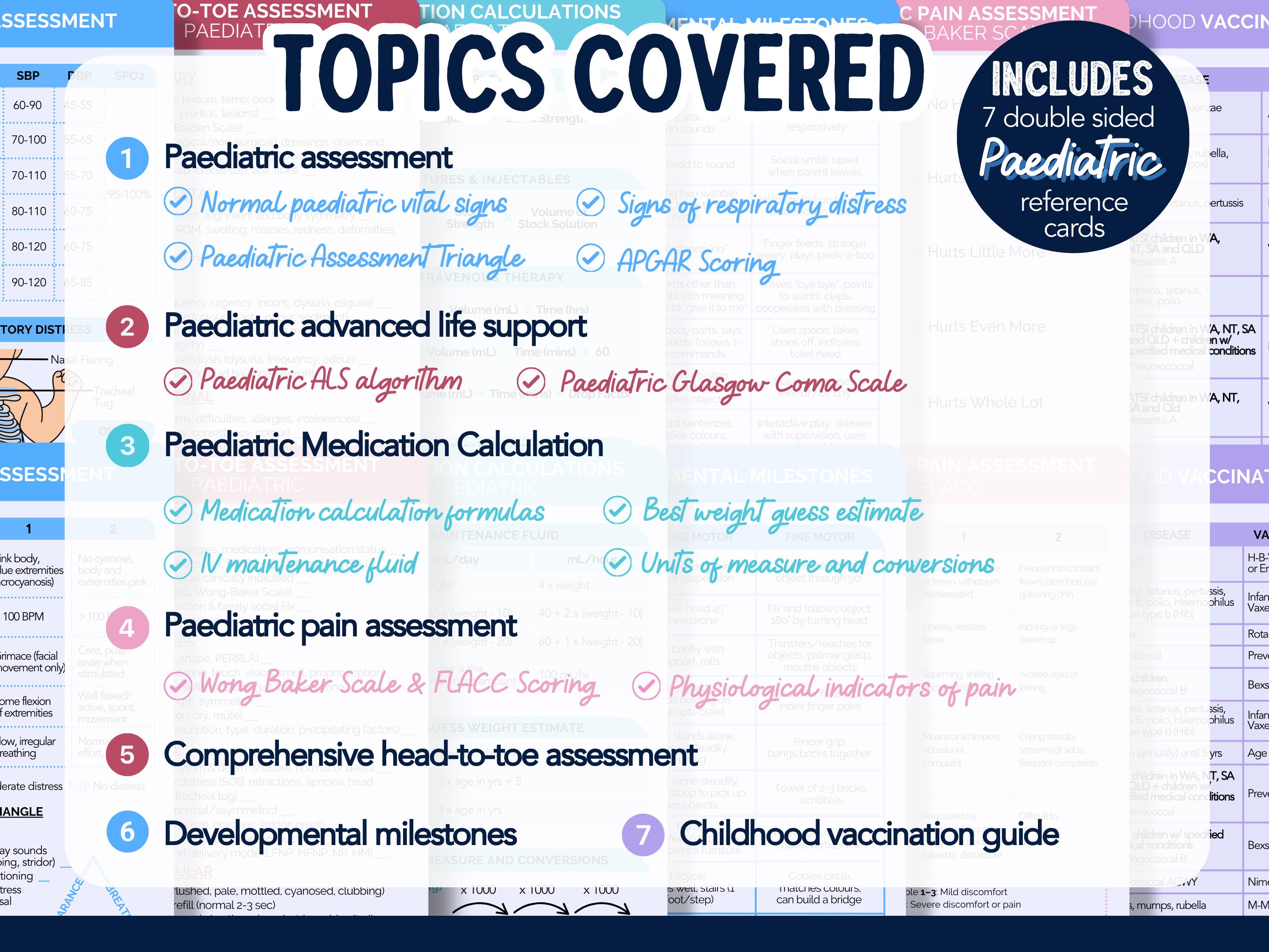 Paediatric Nurse Reference Cards, Paediatric Nurse Badge Cards ...