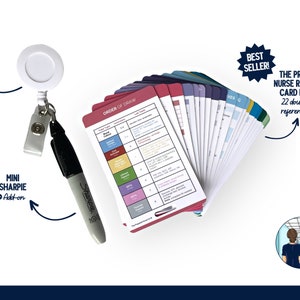 Nursing Reference Card Bundle Nursing Badge Cards Pocket - Etsy