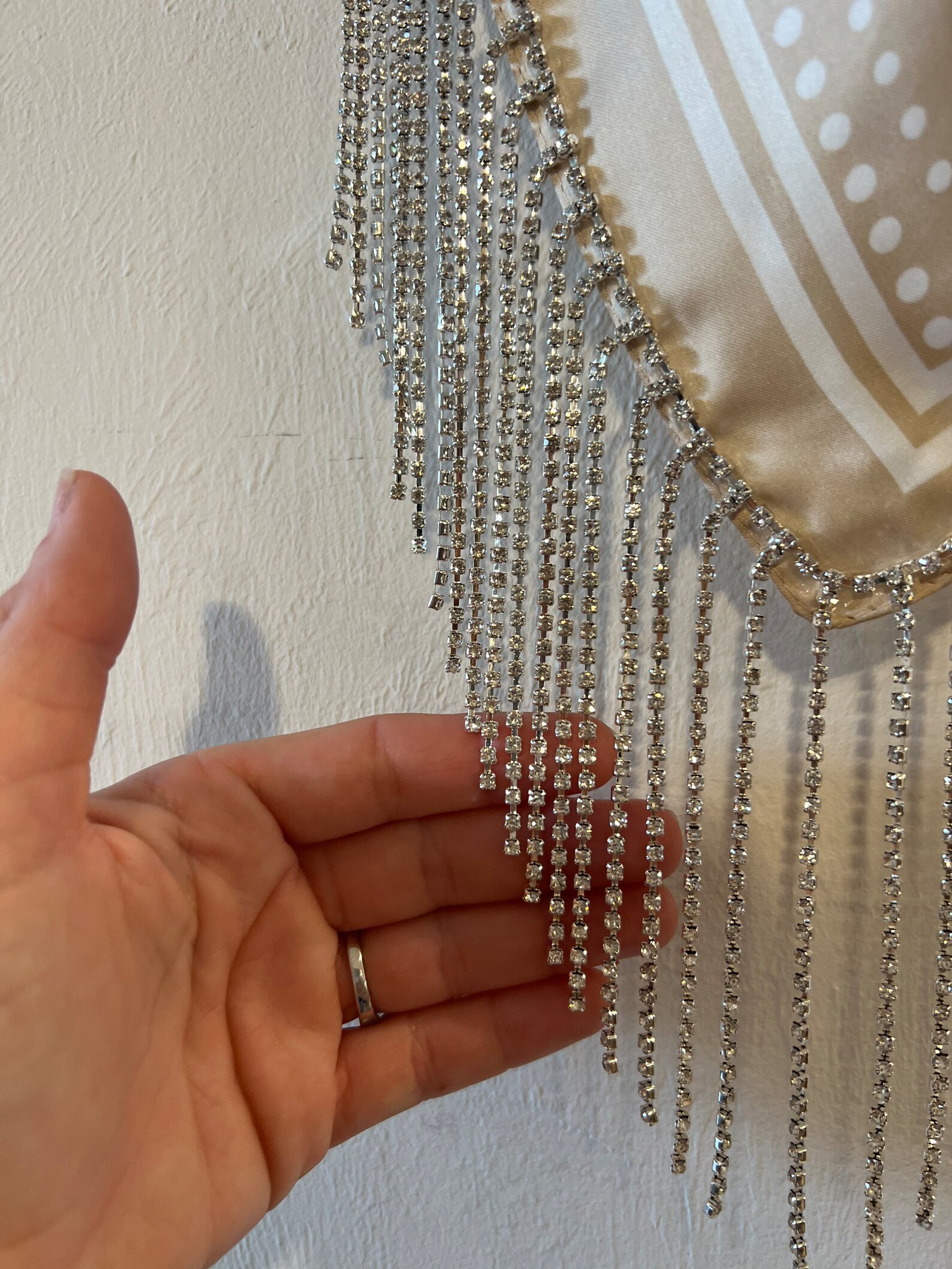 Silk Bandana With Rhinestone Fringe Western Bling Nash - Etsy