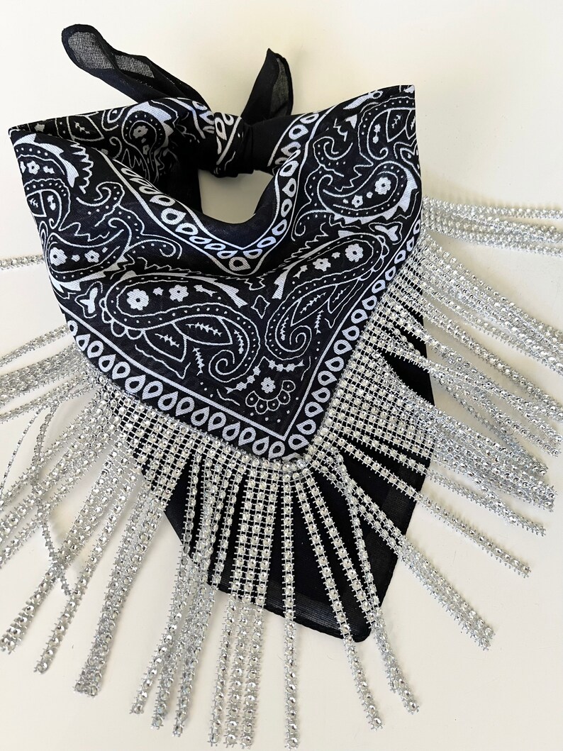Rhinestone Fringe Bandana / Nashville Bachelorette Party / - Etsy