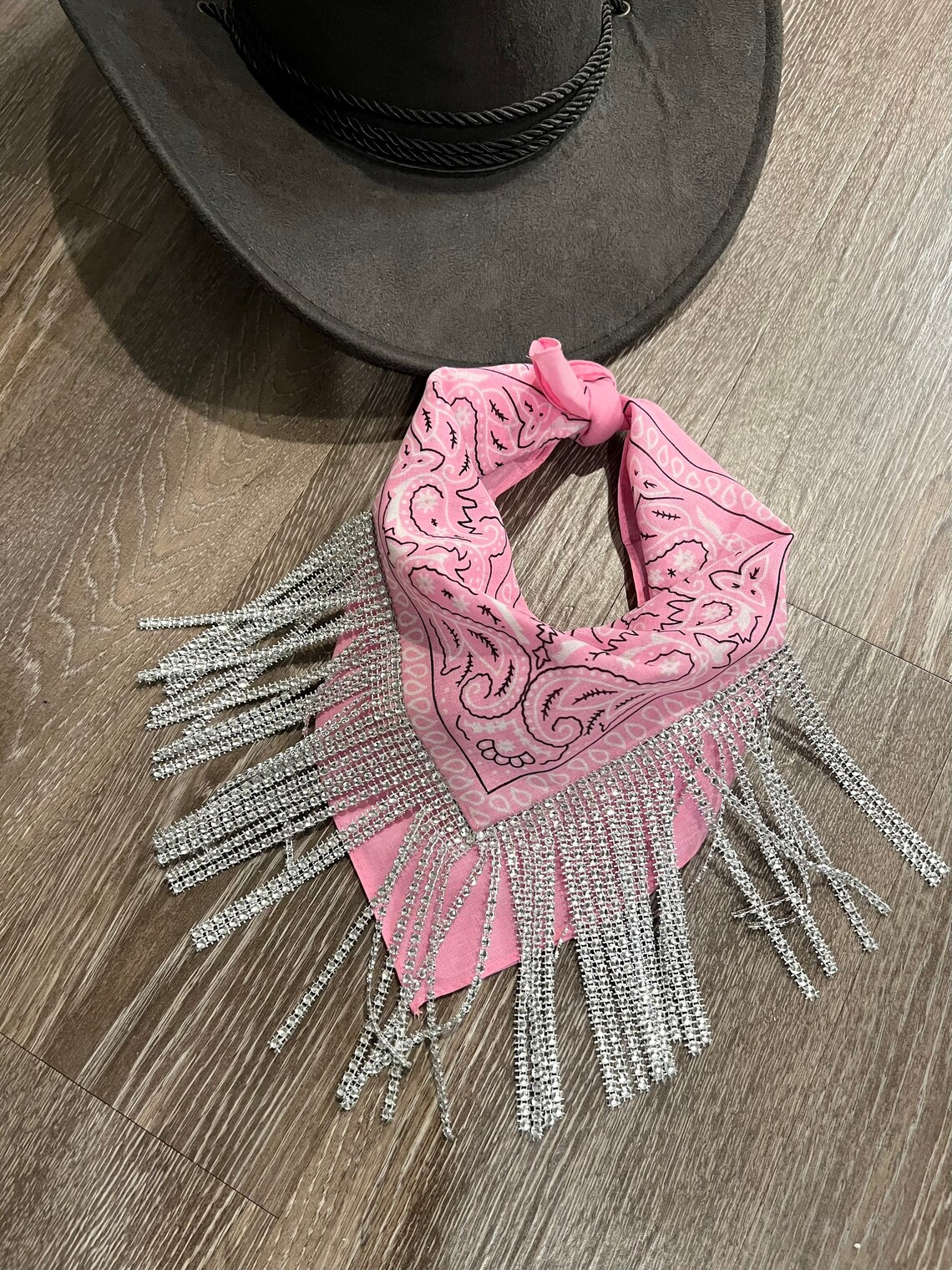 Rhinestone Fringe Bandana/ Bachelorette Party / Bridesmaid - Etsy
