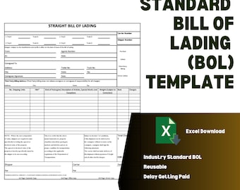 Bill of Lading Template - Etsy