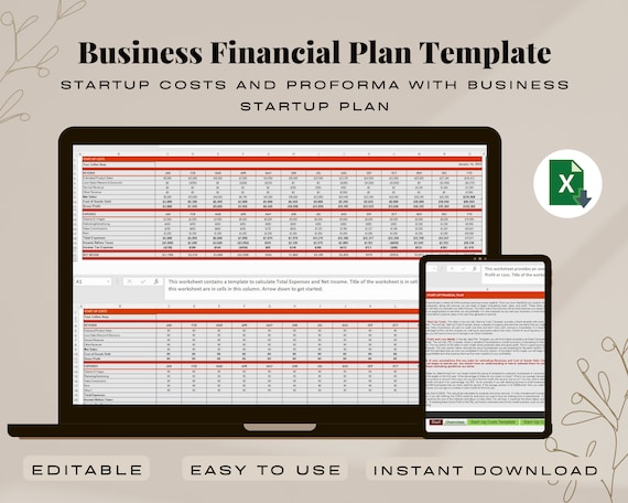 Business Financial Plan Template - Etsy