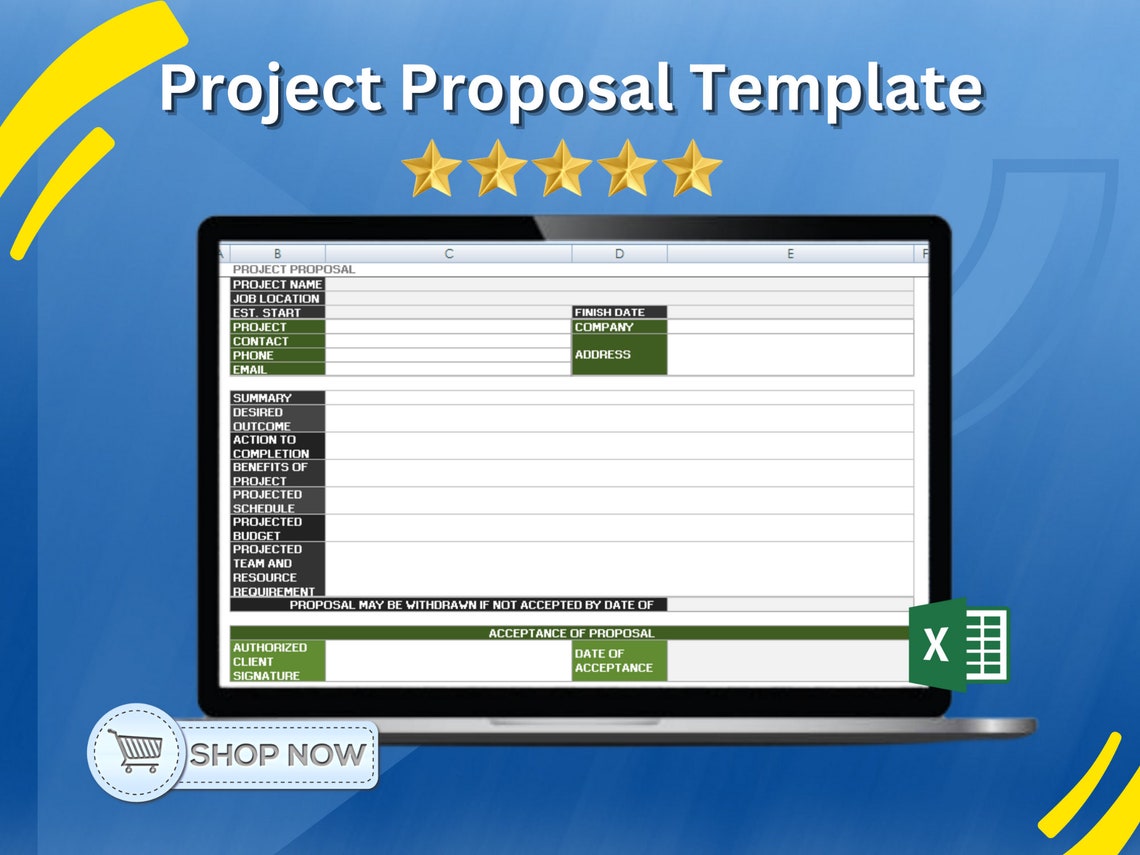 Project Proposal Template - Excel - Define Your Scope Easily - Etsy