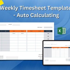 Weekly Timesheet Template - Etsy
