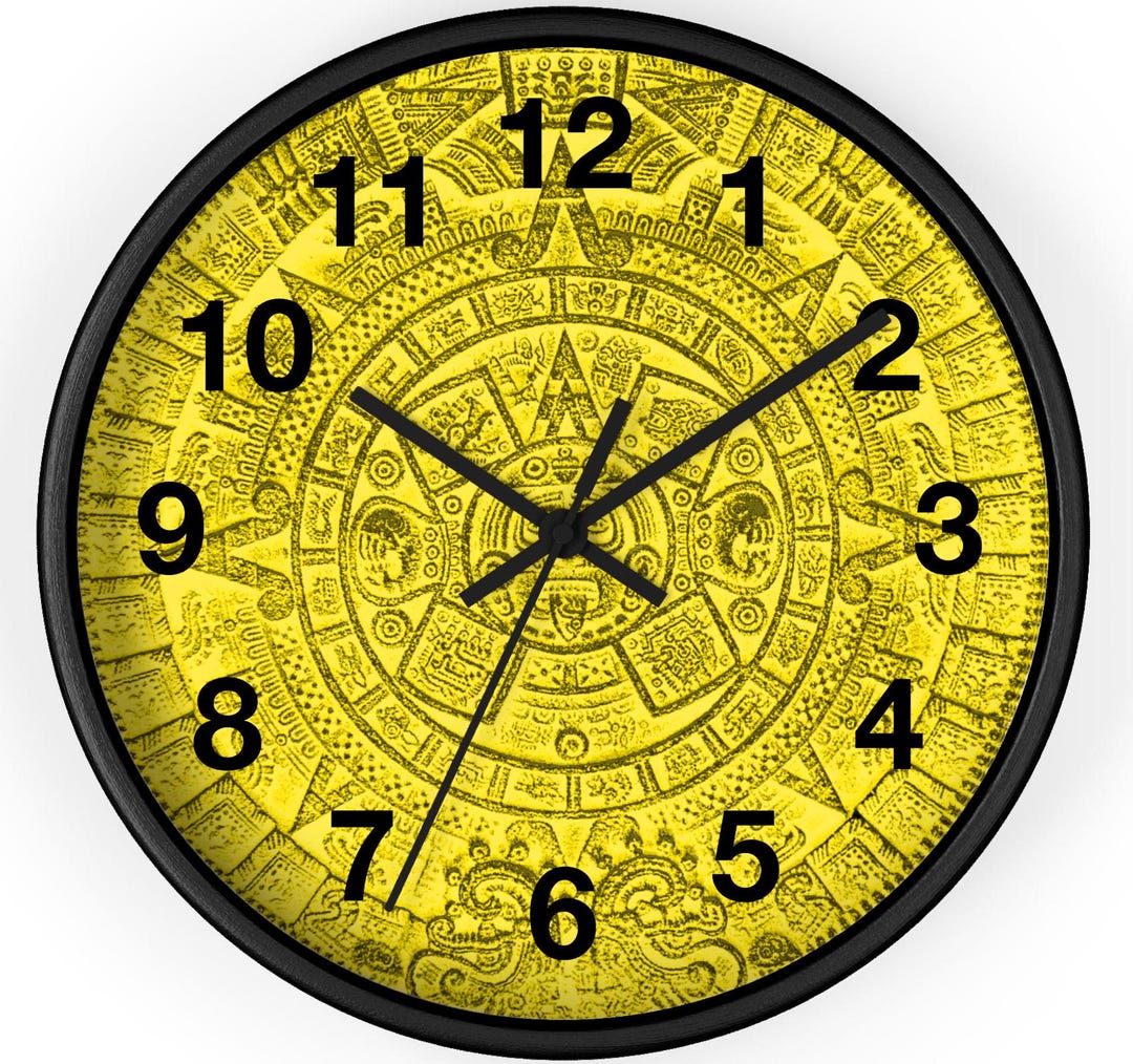 Aztec Calendar Wall Clock - Unique Mesoamerican Design, Home Decor ...