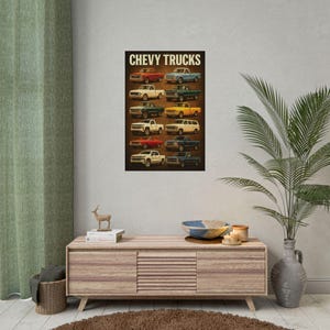 Chevy Trucks Poster | Iconic Chevrolet Truck Wall Art for Garage, Man ...