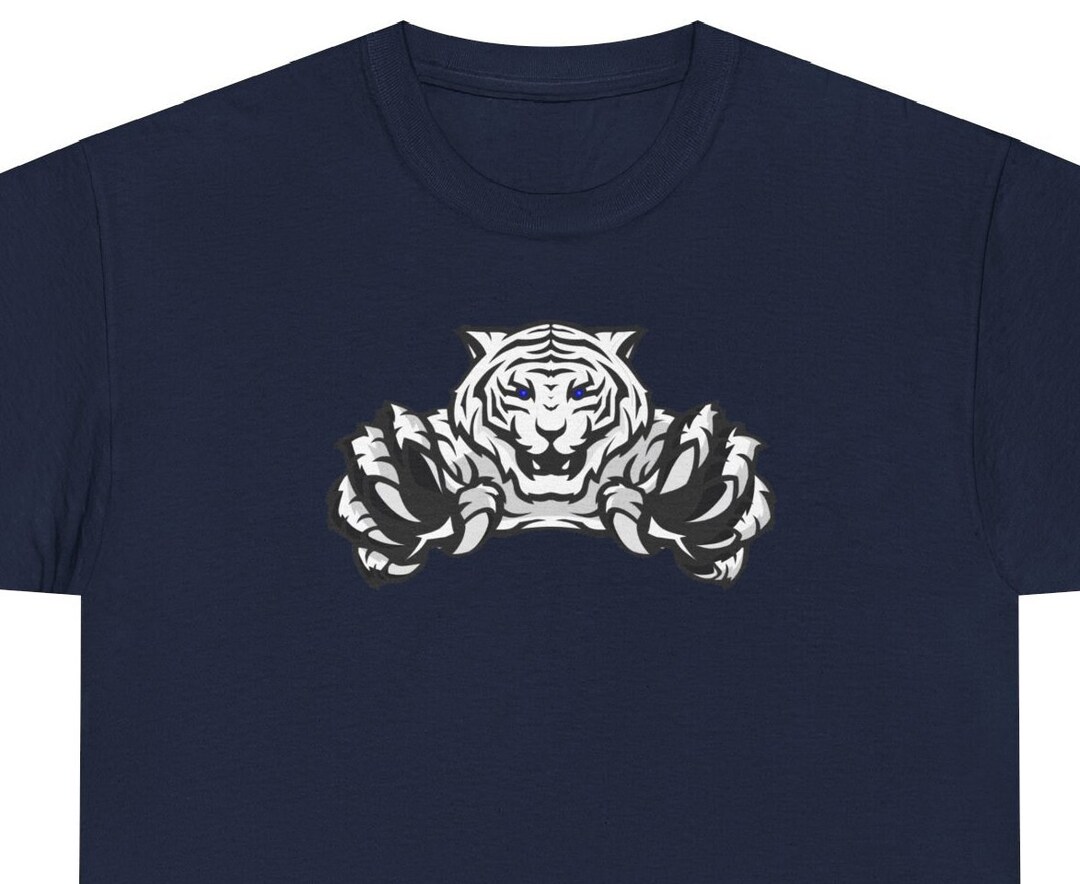 Pouncing White Tiger Tee Shirt Regular Cotton - Etsy