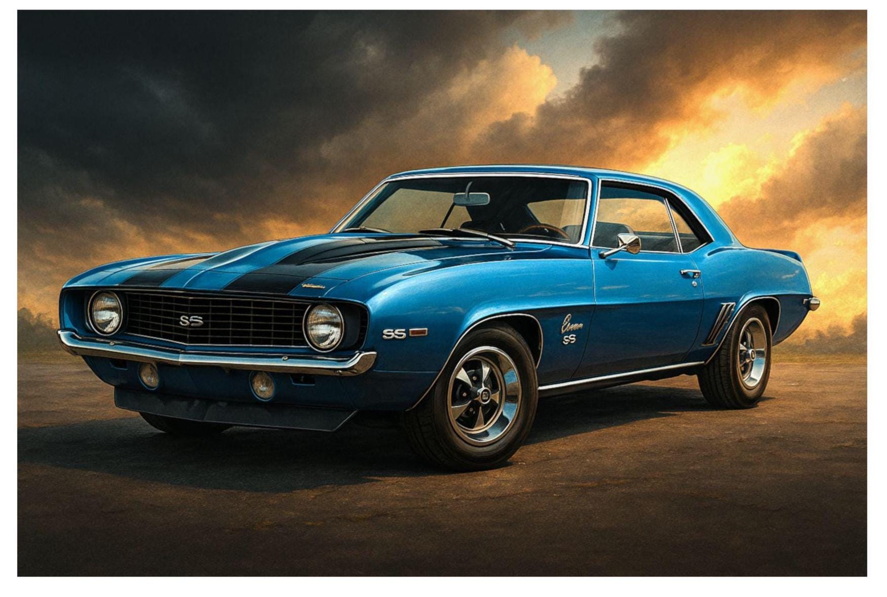 1969 Camaro SS Poster: Classic Muscle Car Wall Art - Etsy