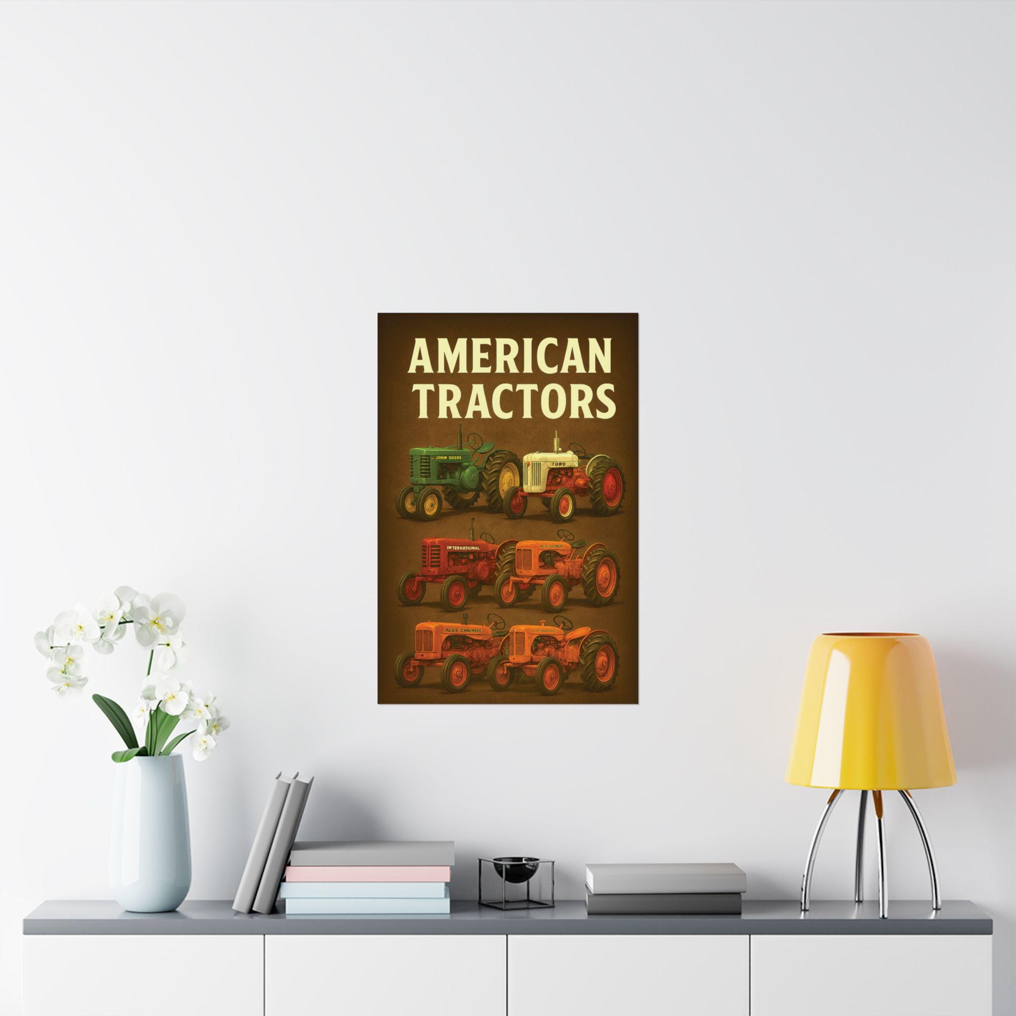 Vintage American Tractors Poster: John Deere, Farmall, Ford 8N Wall Art ...