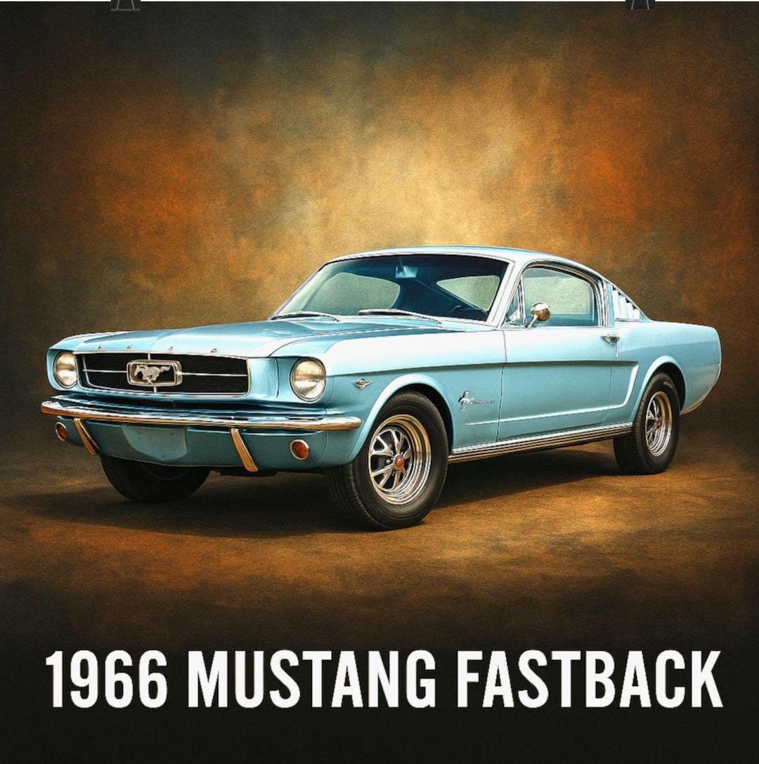 1966 Mustang Fastback Art Print: Vintage Automotive Poster - Etsy