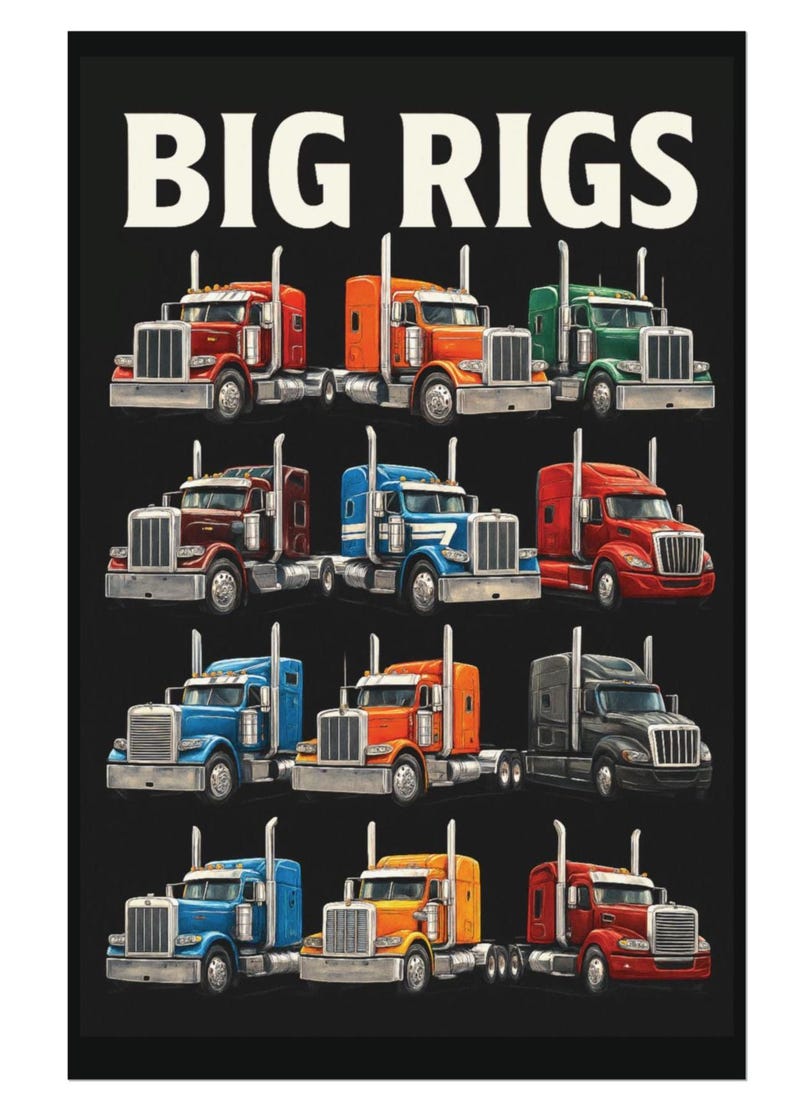 Big Rigs Poster | Iconic Semi Truck Wall Art Featuring Peterbilt ...
