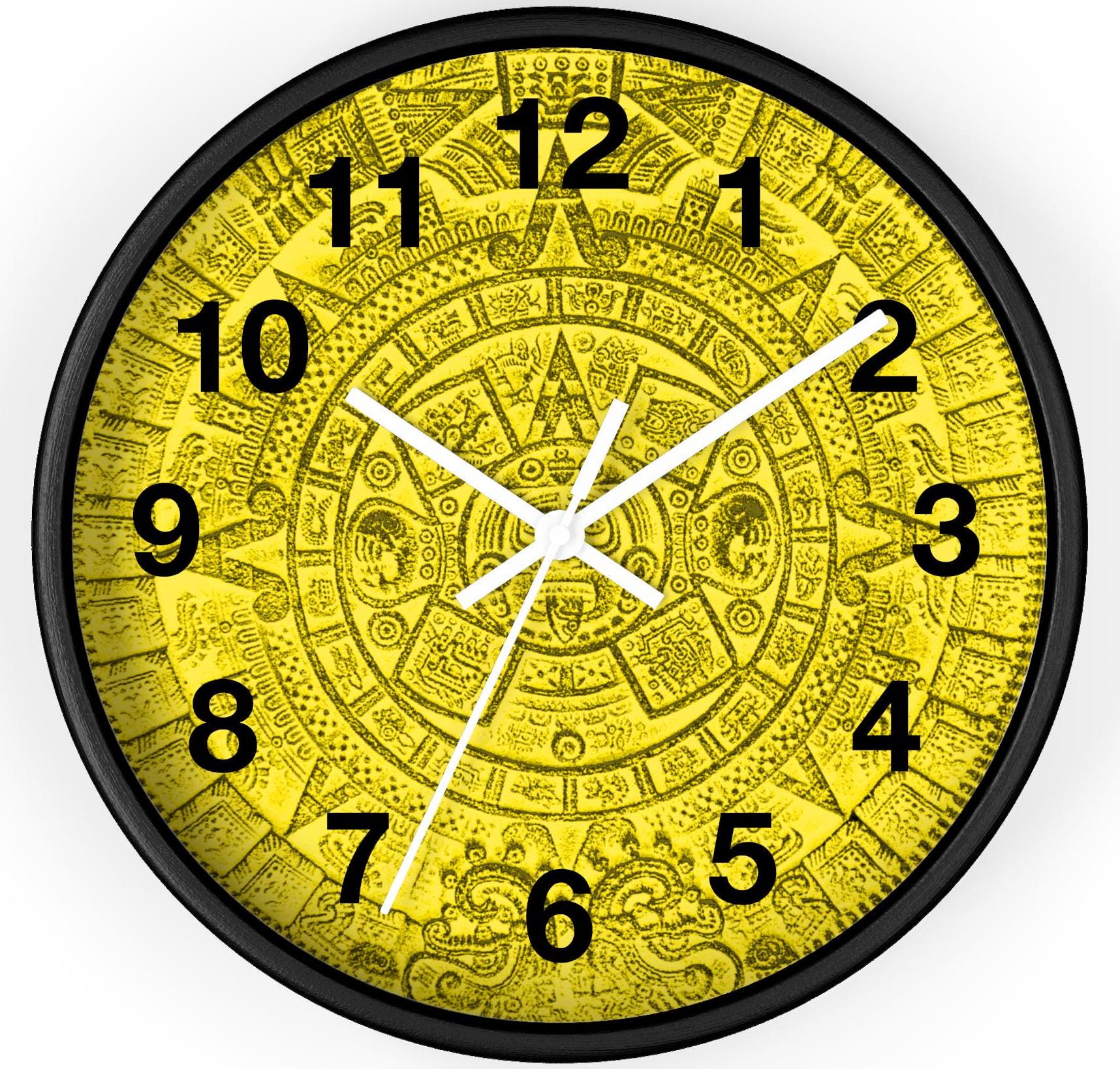 Aztec Calendar Wall Clock - Unique Mesoamerican Design, Home Decor ...