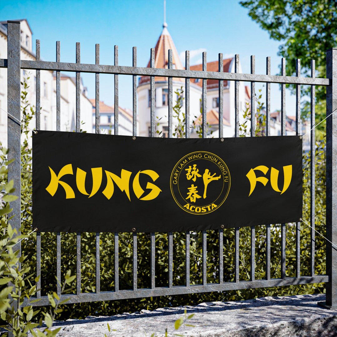 Personalized Kung Fu Wing Chun Bamboo Letters Logo Black and Gold Vinyl ...