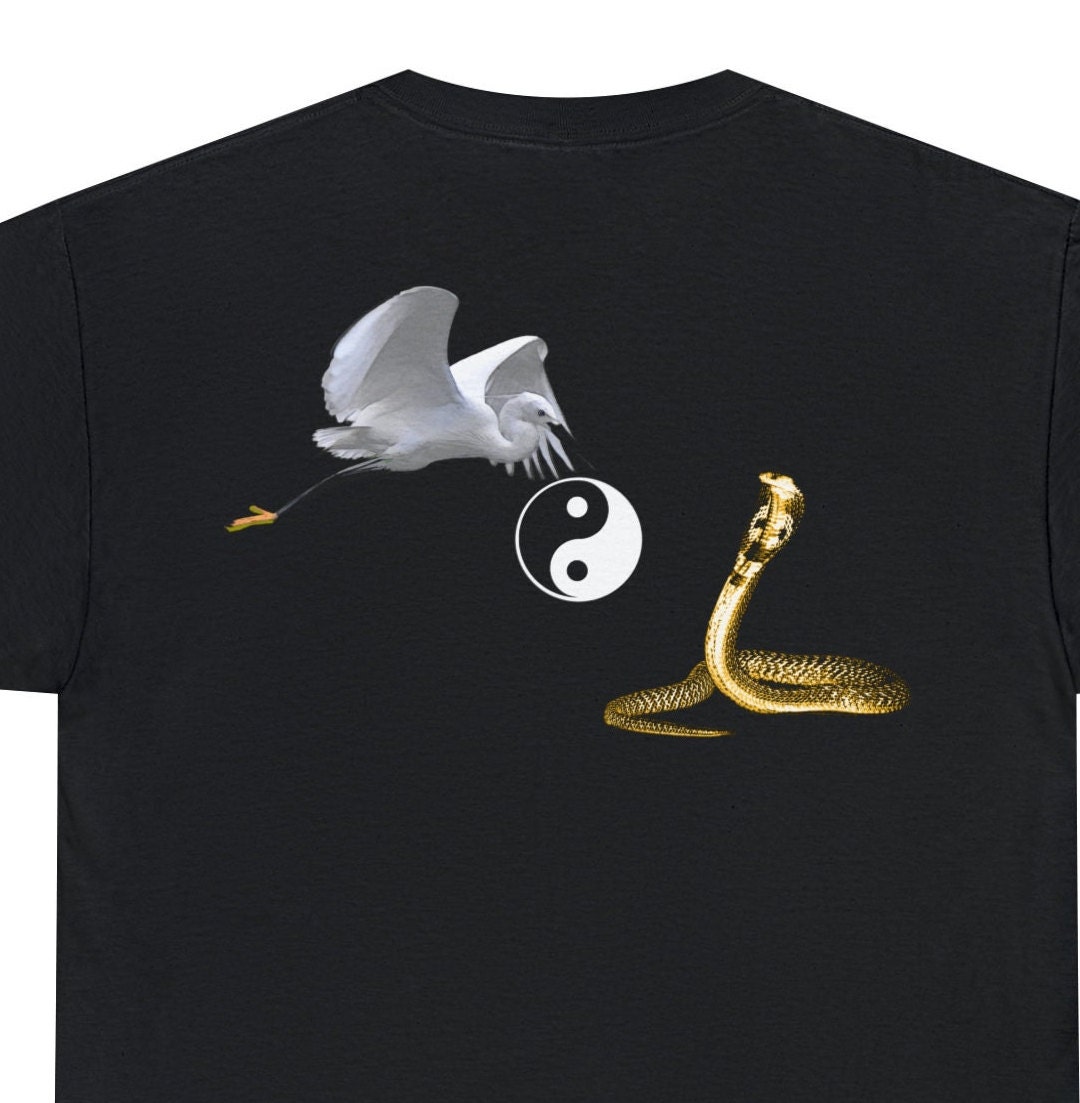 Martial Arts T-shirt Snake and Crane Kung Fu Tai Chi Front-back - Etsy