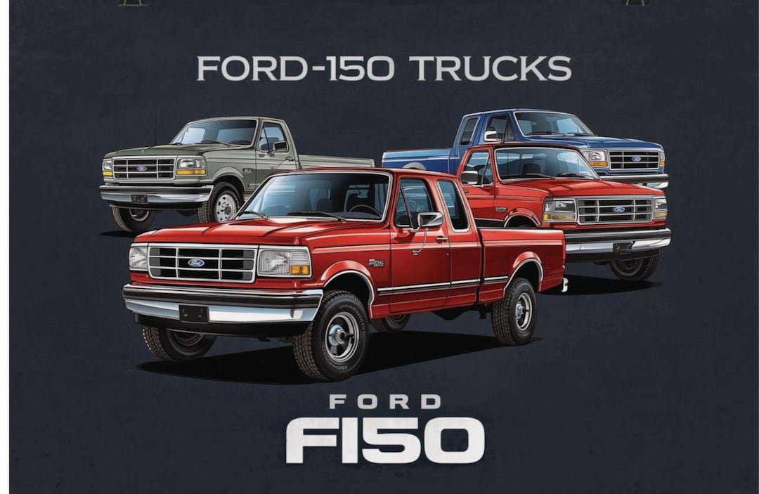 1990s Ford F150 Trucks Matte Horizontal Poster | Vintage Pickup ...