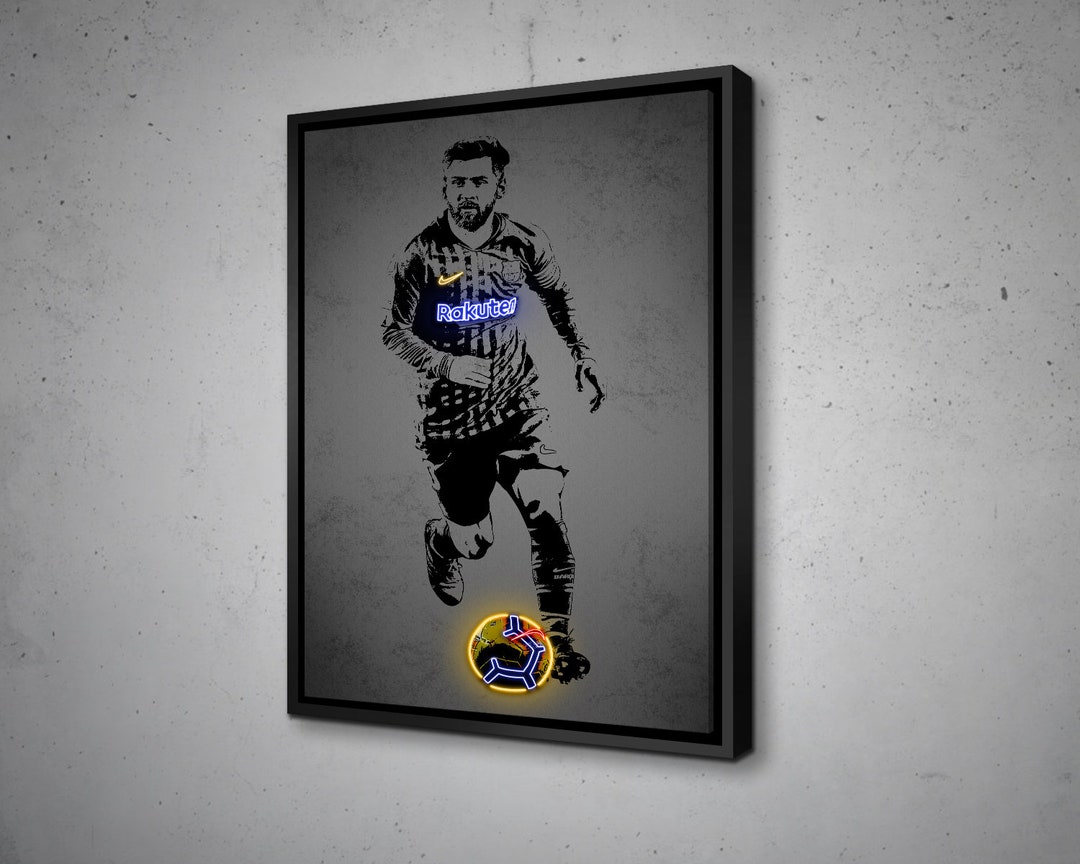 Lionel-messi Neon Effect Canvas Art - Etsy