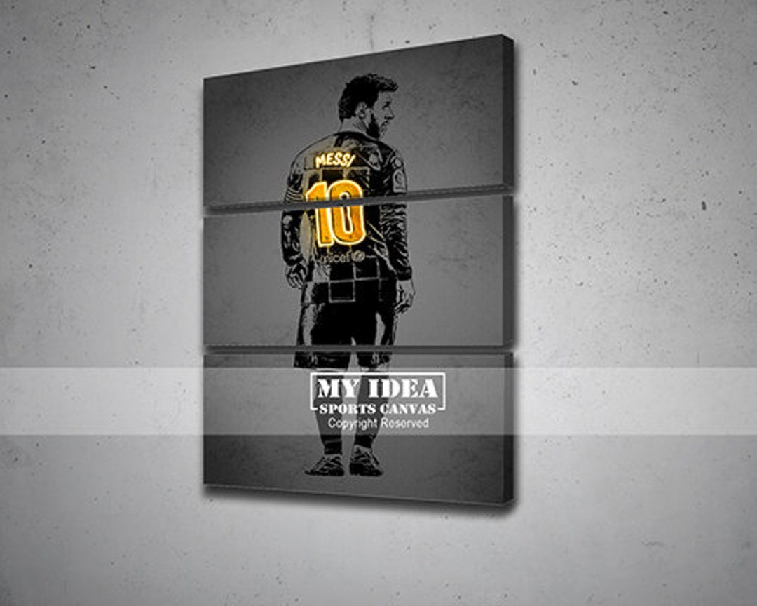 Lionel Messi Neon Effect Sneaker Canvas Art - Etsy