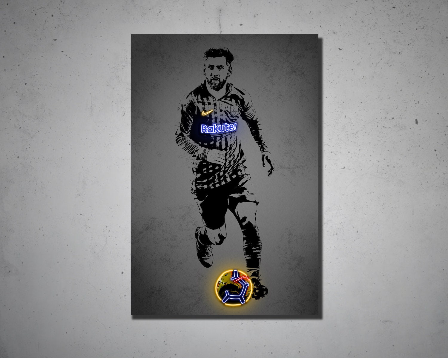 Lionel-messi Neon Effect Canvas Art - Etsy UK