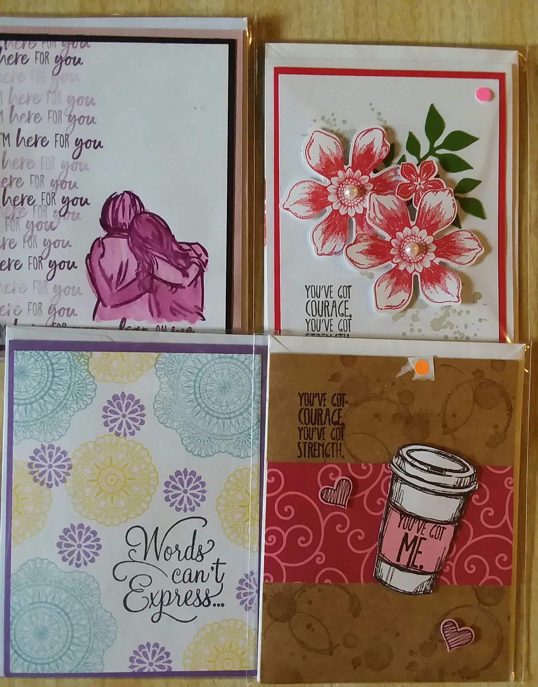 Sympathy Card Pack 6 Assorted Cards Handmade Greeting - Etsy