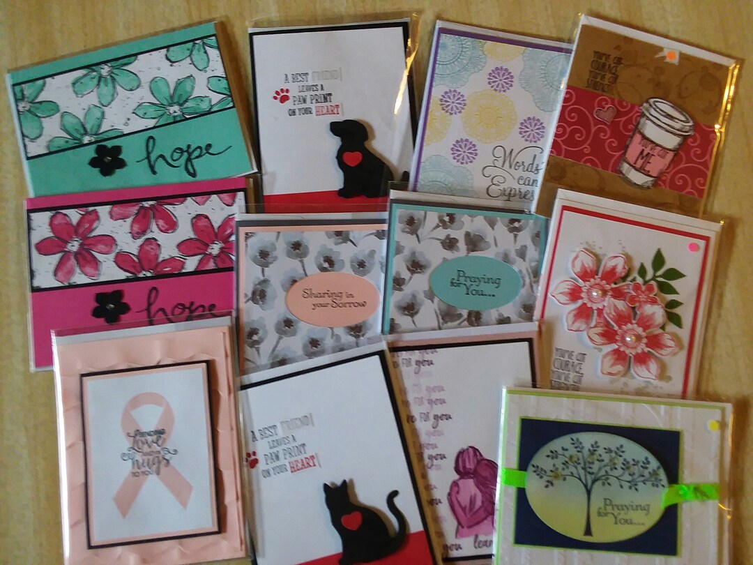 Sympathy Card Pack 6 Assorted Cards Handmade Greeting - Etsy