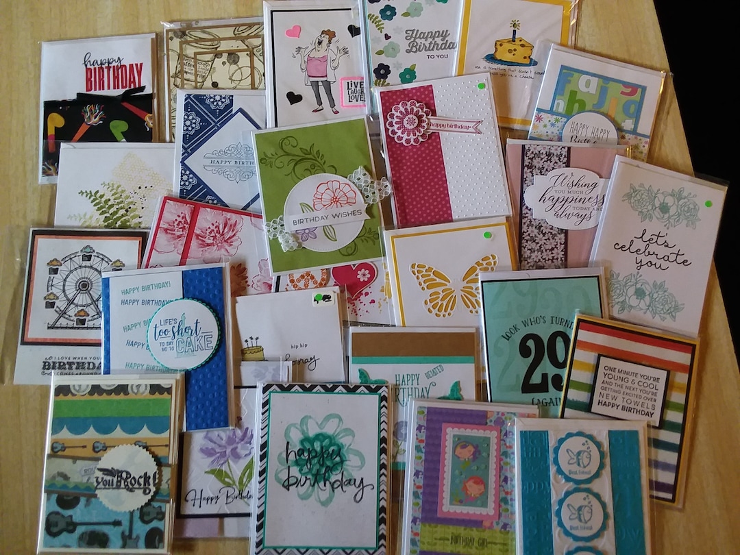Birthday Card Pack - 6 Assorted Cards - Handmade Birthday Card Set - Etsy