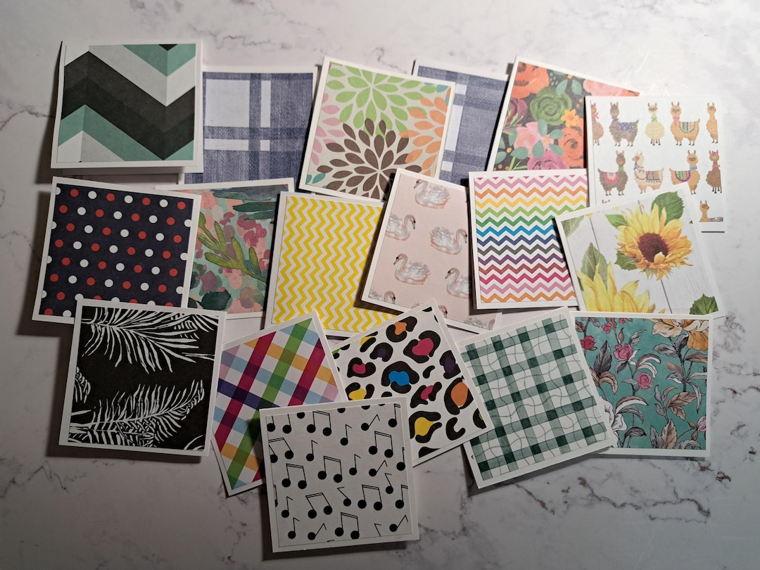 20 Mini Note Cards - 3"x3" Blank Cards - Assorted Patterns - Etsy