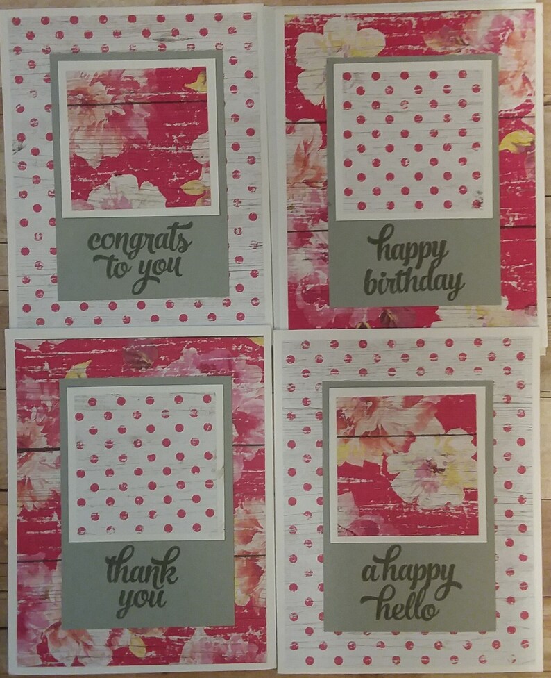 Assortment of 8 Blank Cards- Handmade Cards W/ Envelopes- Set of 8 ...