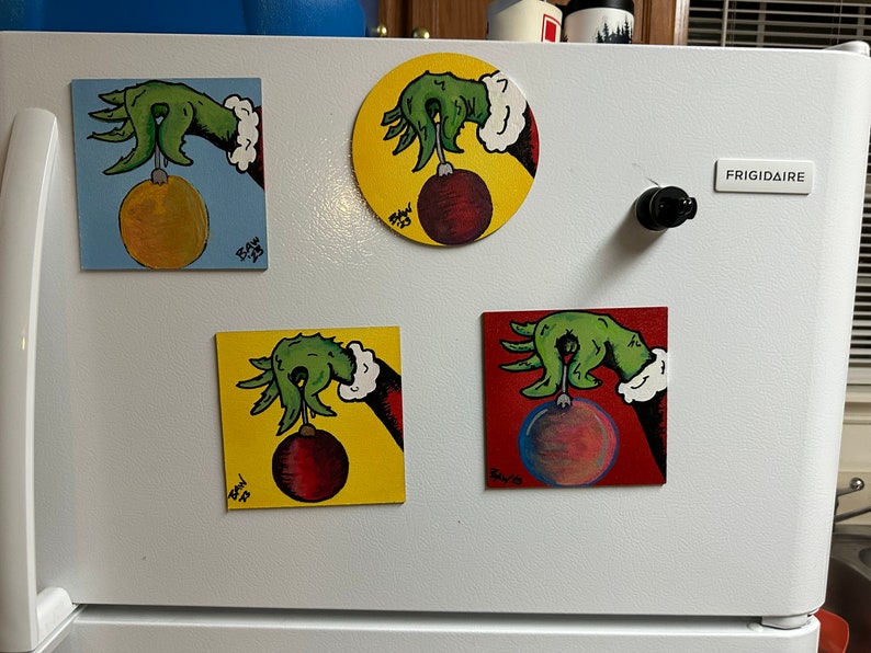Grinch Hand Painted Magnets! - Etsy