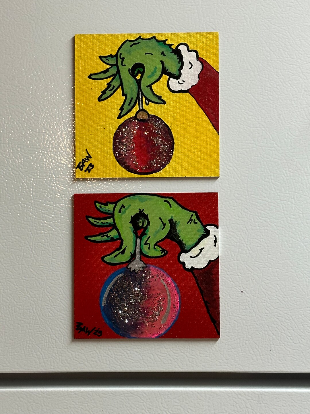 Grinch Hand Painted Magnets! - Etsy