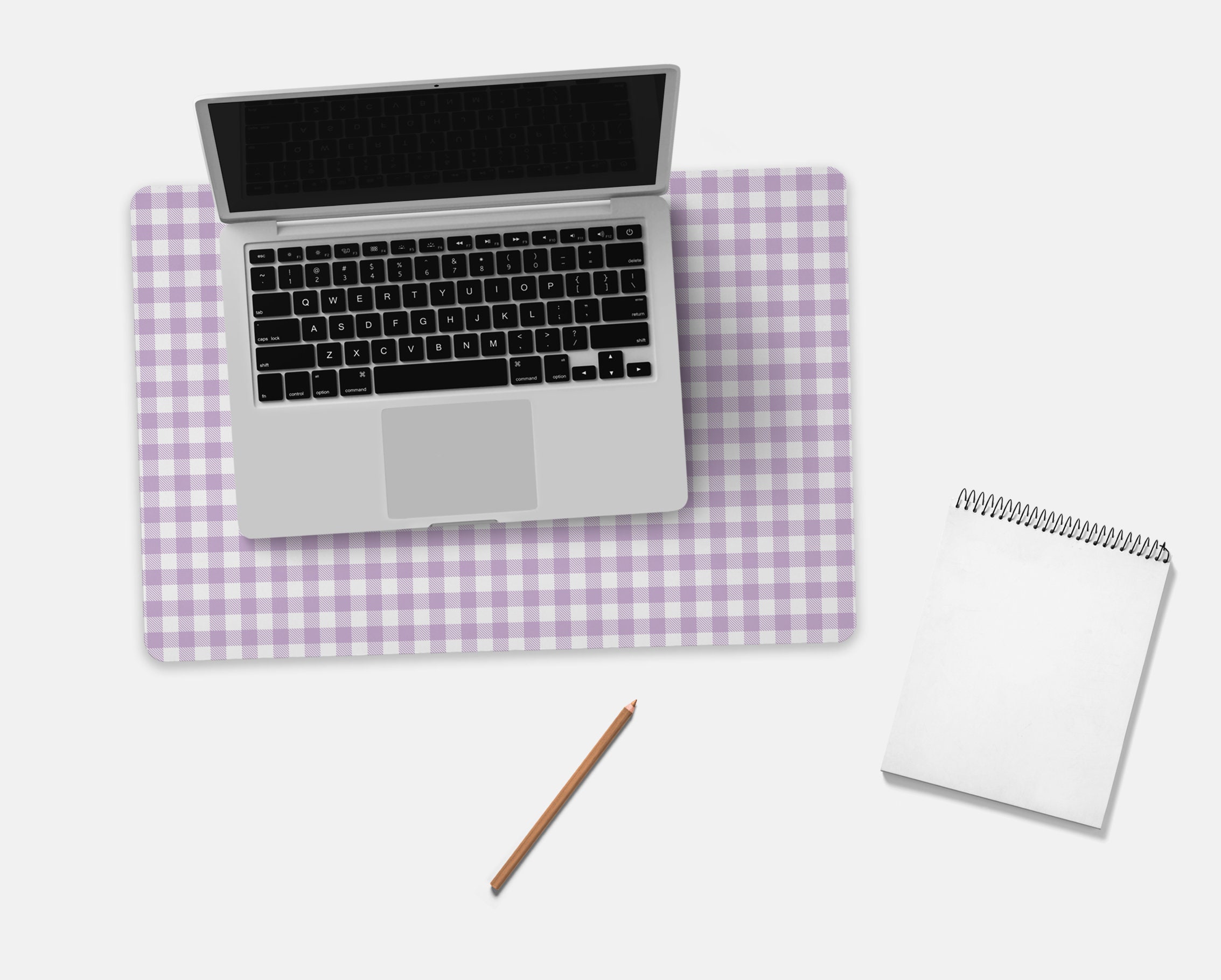 Lilac Desk Mat Gingham Check Large Mouse Pad Aesthetic Desk - Etsy