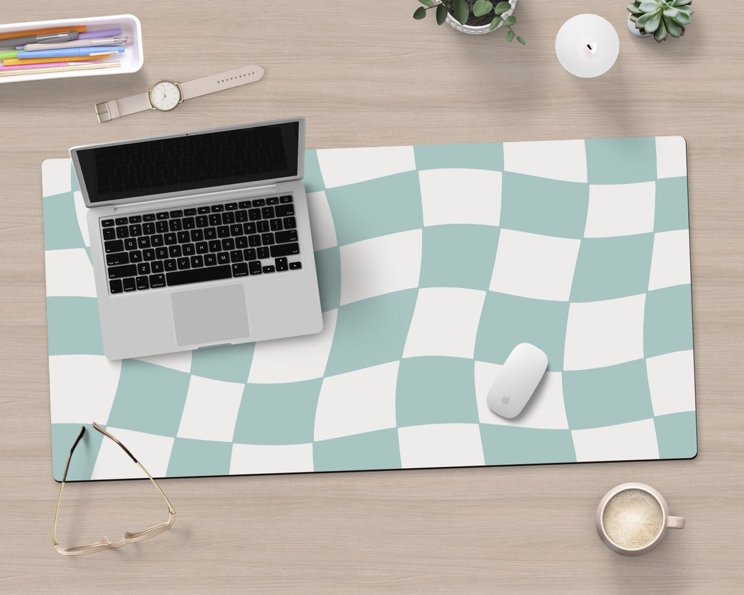 Sage Green Desk Mat Checkered Y2k Aesthetic Desk Accessories Keyboard ...