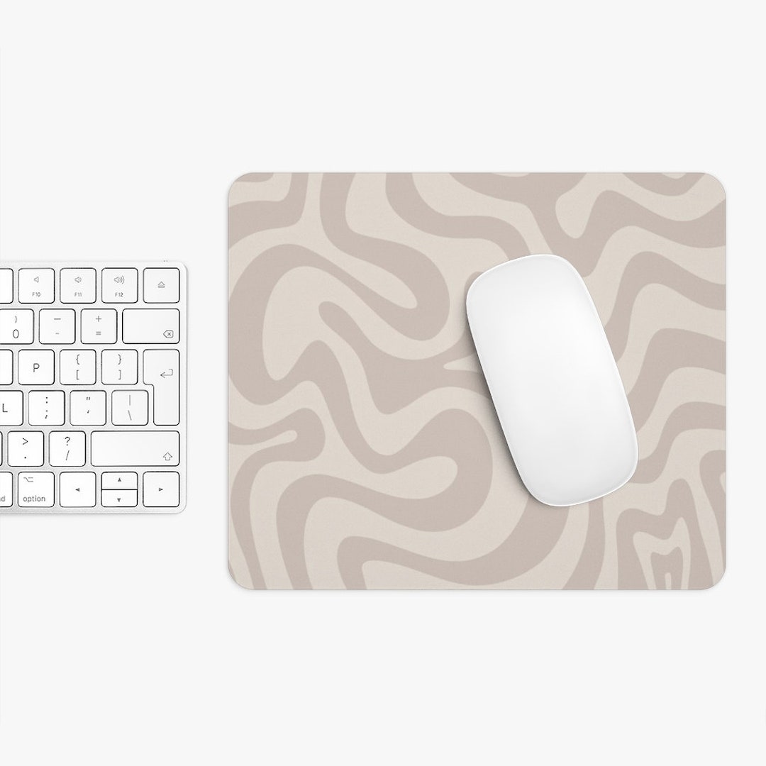 Beige Swirl Mouse Mat Y2K Aesthetic Office Gift Cute Mouse Pad for ...