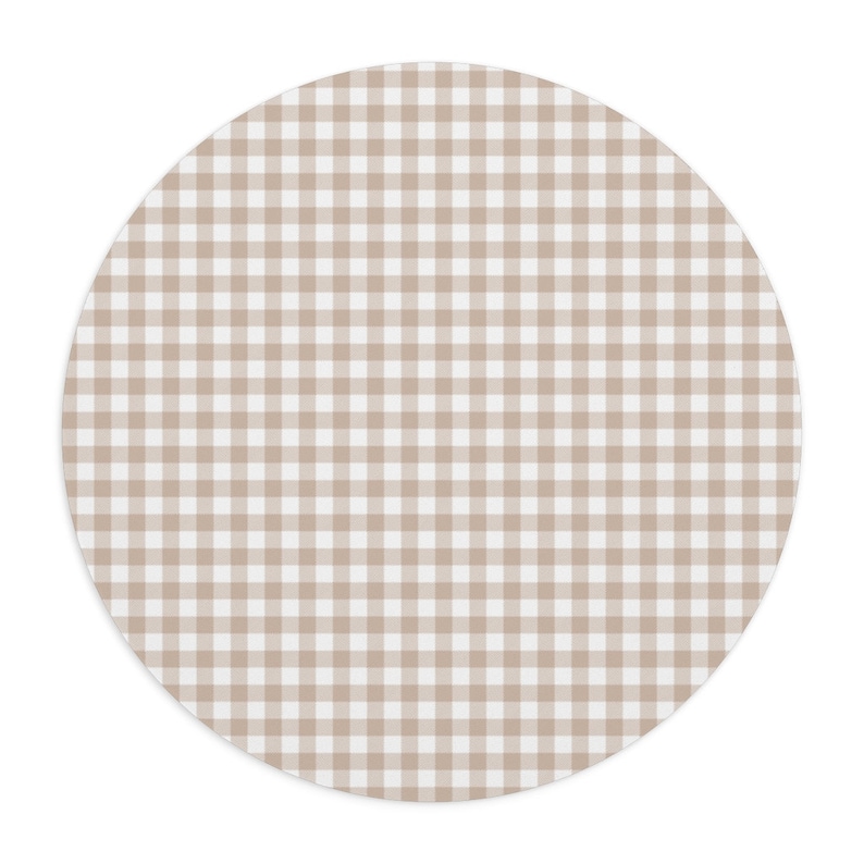 Beige Gingham Mouse Pad, Cute Mouse Pad for Home Office Decor, Neutral ...