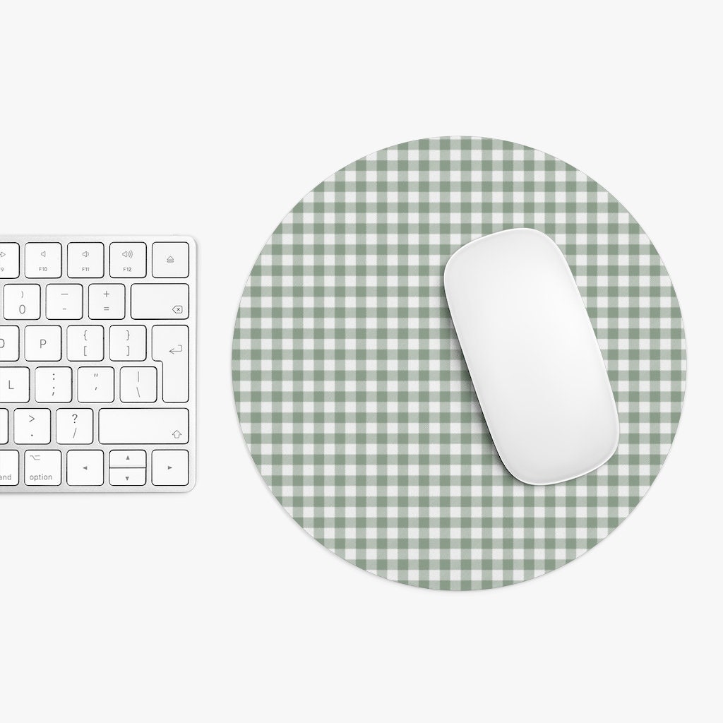 Sage Green Gingham Mouse Pad, Cute Mouse Pad for Home Office Decor ...